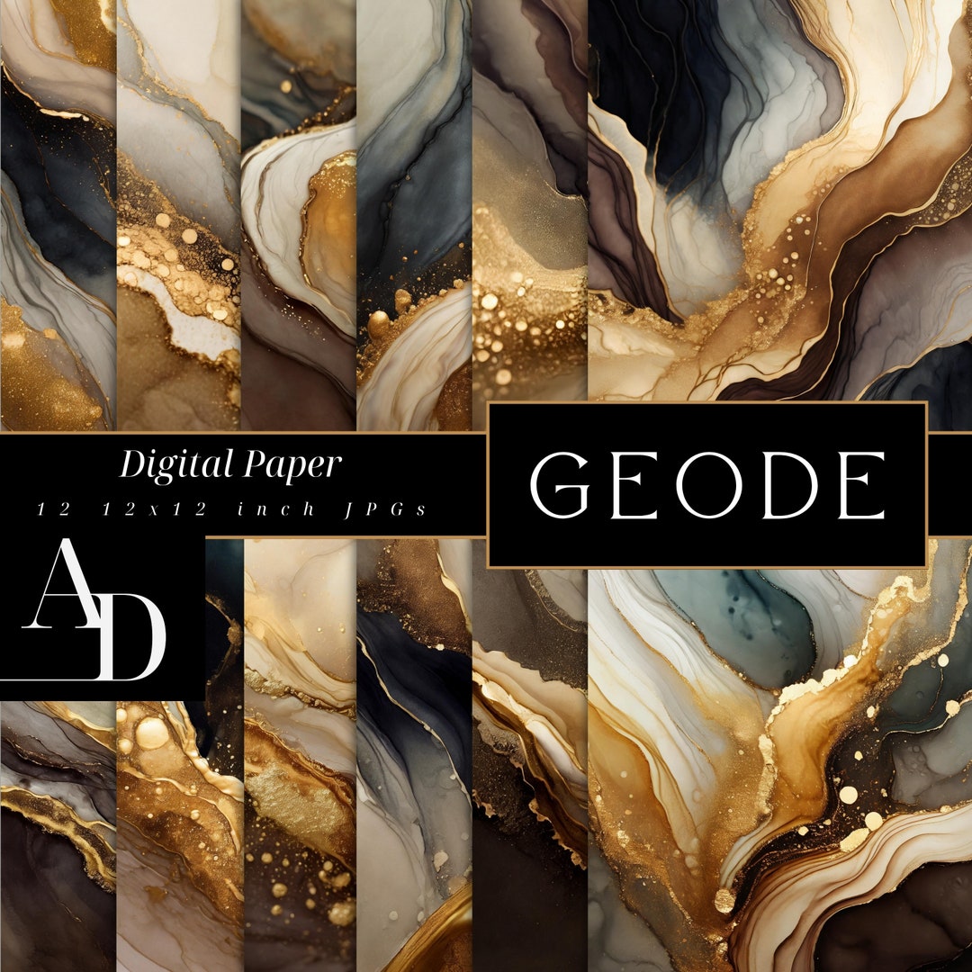 Geode, Digital Paper, Scrapbook, Junk Journal, Abstract Art, Alcohol ...