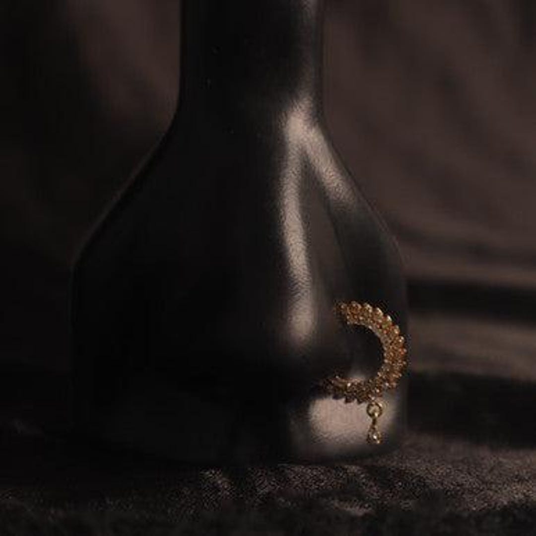 Cute Double Row Line Gem Nose Hoop Piercing - Etsy