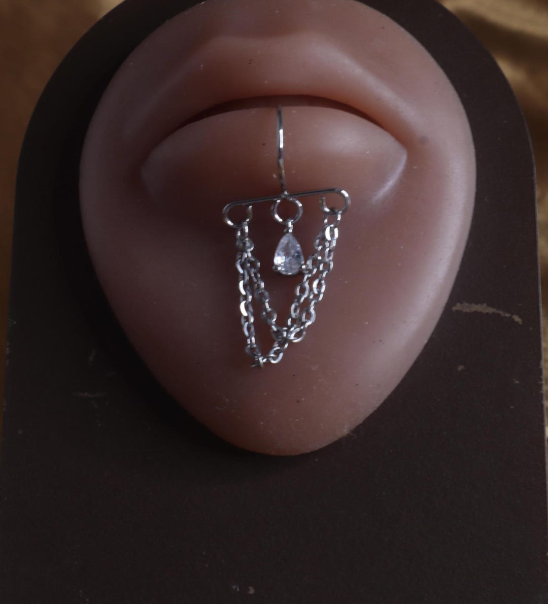 Dangle Fake Non Piercing Chain Lip Piercing Ring - Etsy