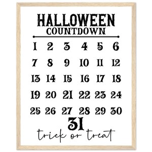Halloween Countdown Fall Home Wall Print, Halloween Framed Poster ...