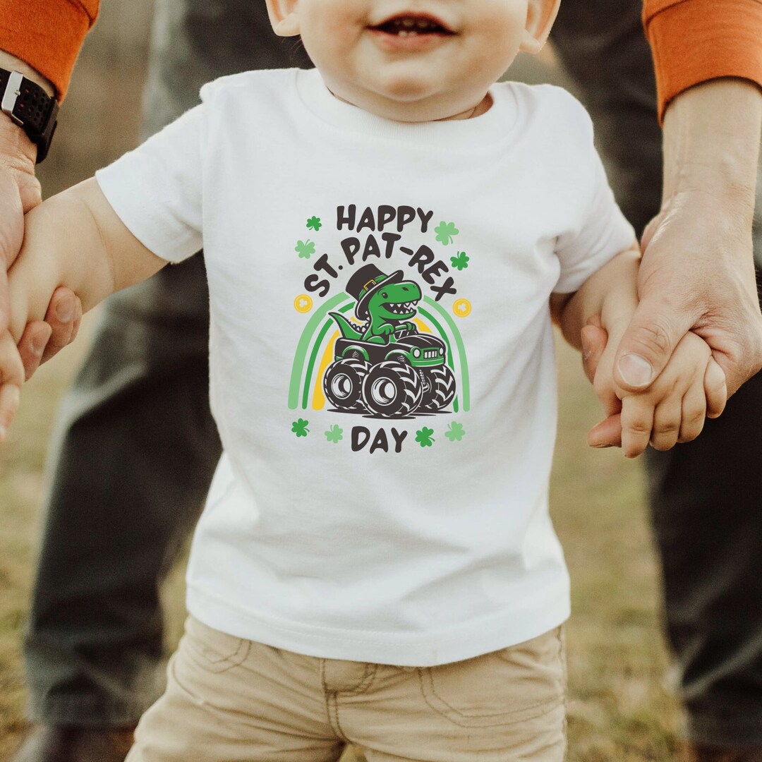 Happy St Pat-rex Day St Patrick's Day Shirt, Dinosaur Kids Shirt, St ...
