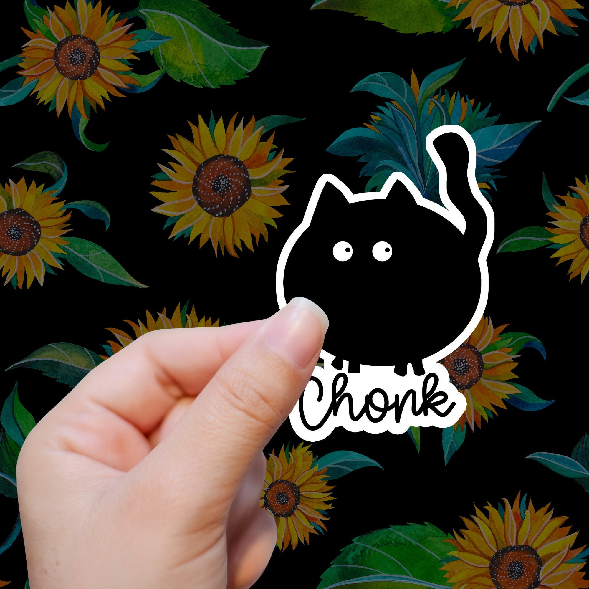 Chonk Cat Sticker Laptop Decal, Funny Cat Sticker, Funny Car Decal for ...