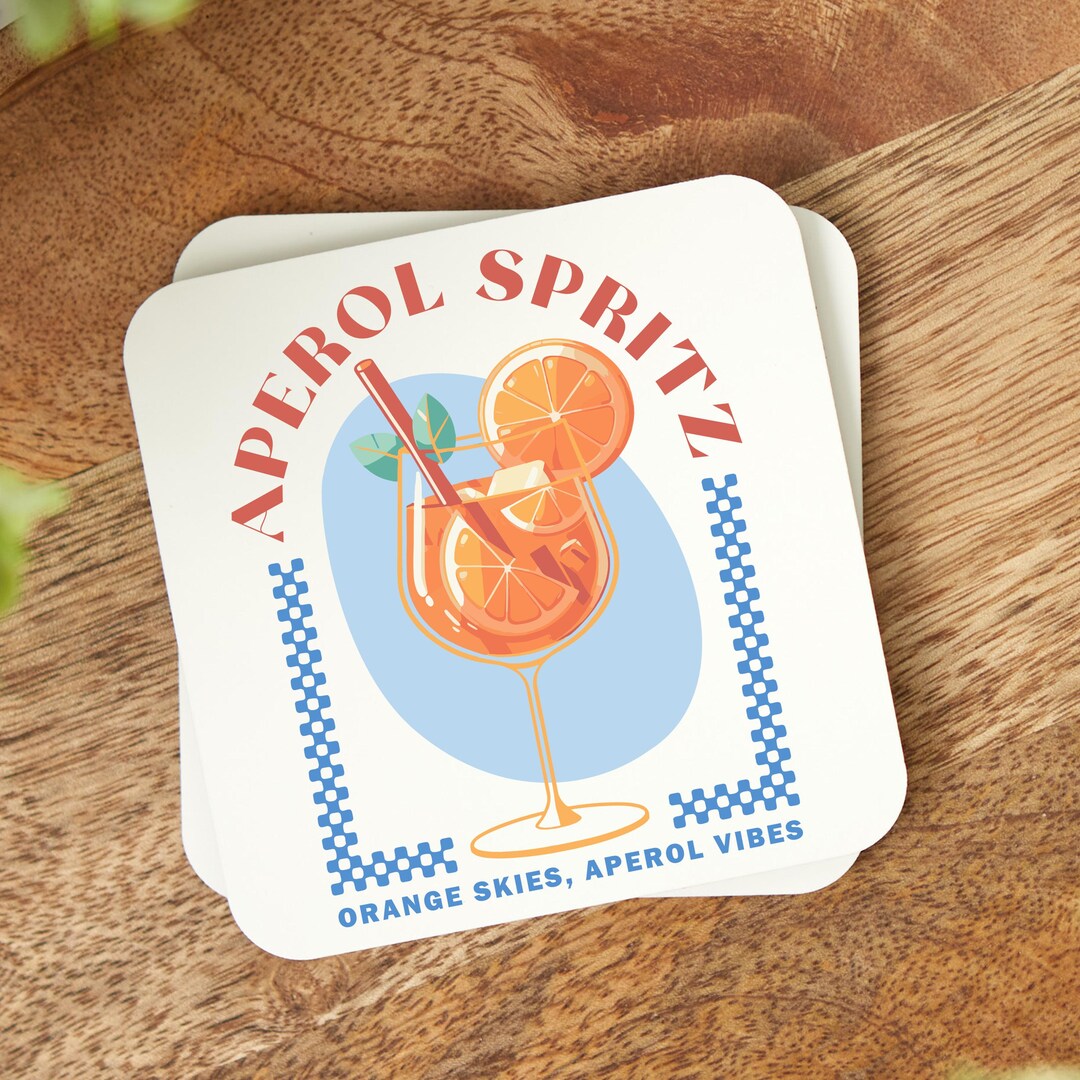 4 Pack Aperol Spritz, Bachelorette Party Coaster, Beach Trip Gift ...