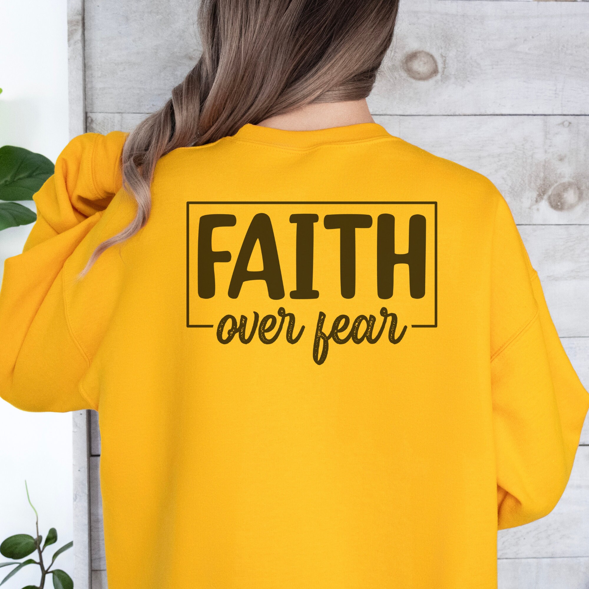 Faith Over Fear Oversized Sweatshirt, Christian Sweater, Jesus Crewneck ...