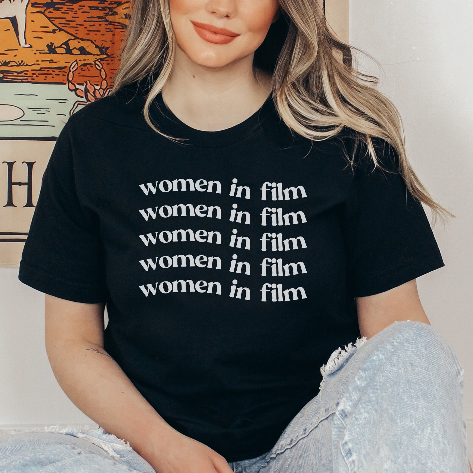 Women in Film Oversized Shirt, Retro Women in Film Crewneck, Filmmaker ...