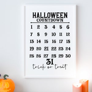Halloween Countdown Fall Home Wall Print, Halloween Framed Poster, Spooky Coffee Shop Print ...