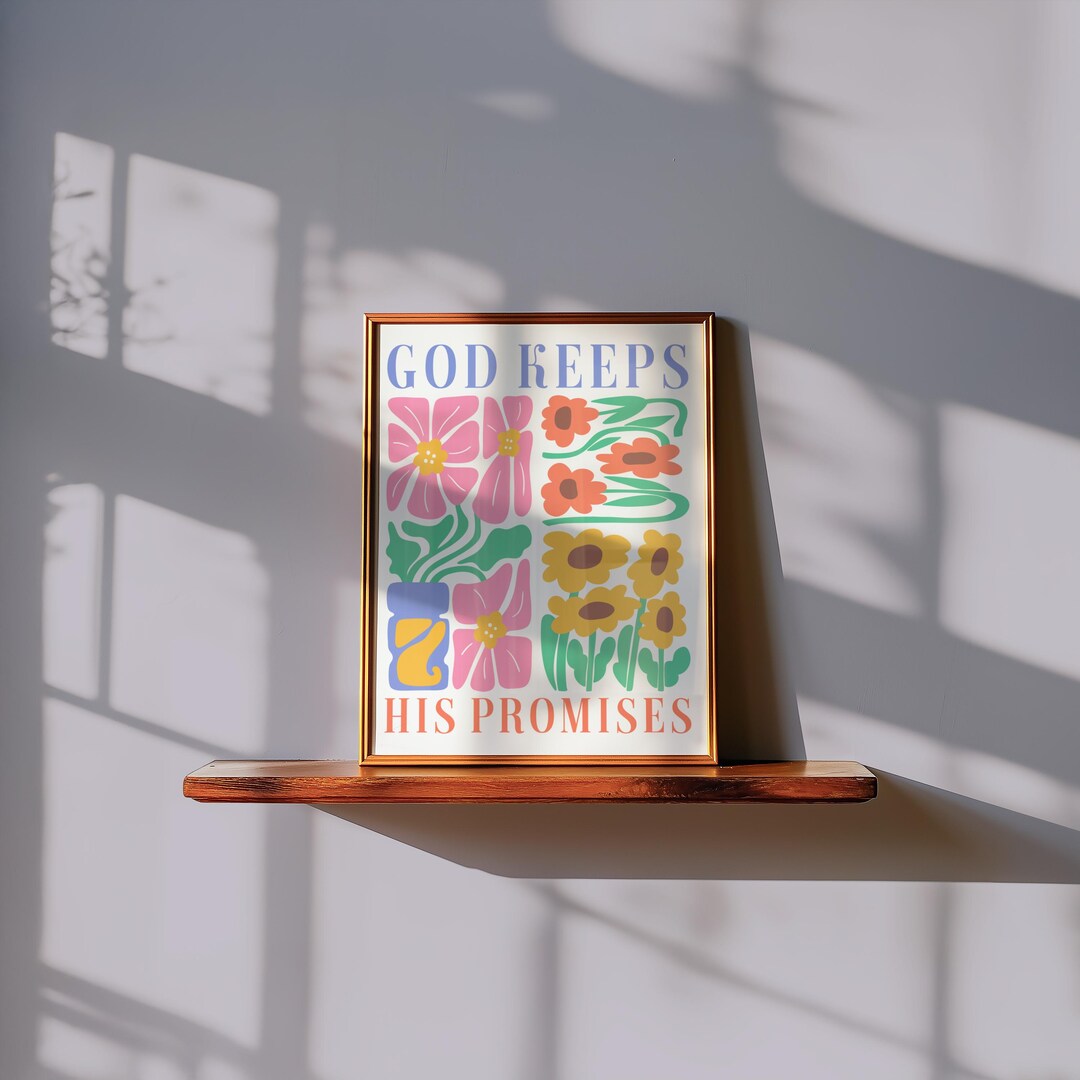 God Keeps His Promises Scripture, Bible Verse Wall Art, Christian Art ...