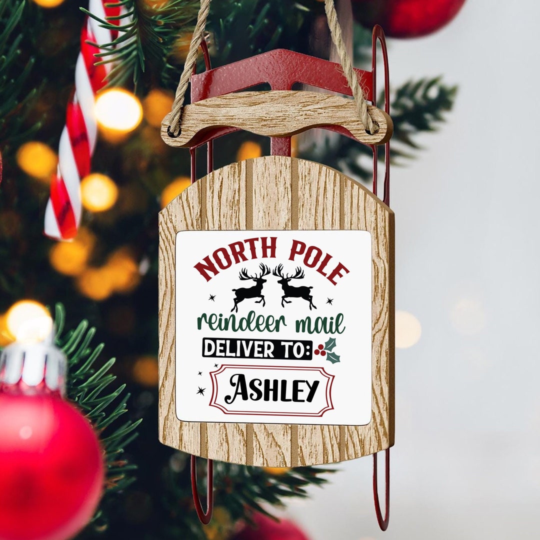 Reindeer Mail Sled Ornament, Santa Approved Christmas Tree Ornament ...