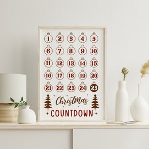 Christmas Countdown Wood Sign, Christmas Home Wall Print, North Pole ...