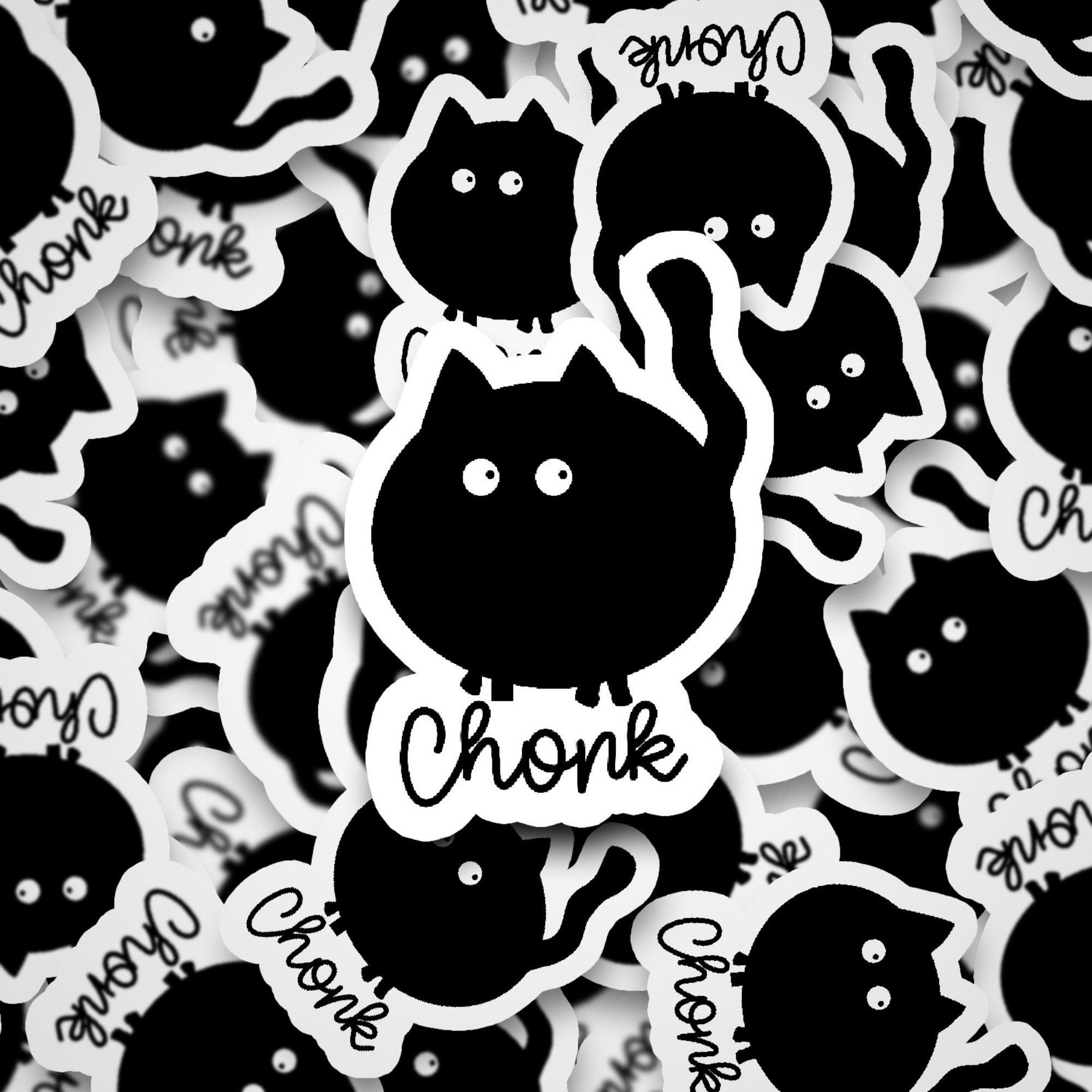 Chonk Cat Sticker Laptop Decal, Funny Cat Sticker, Funny Car Decal for ...