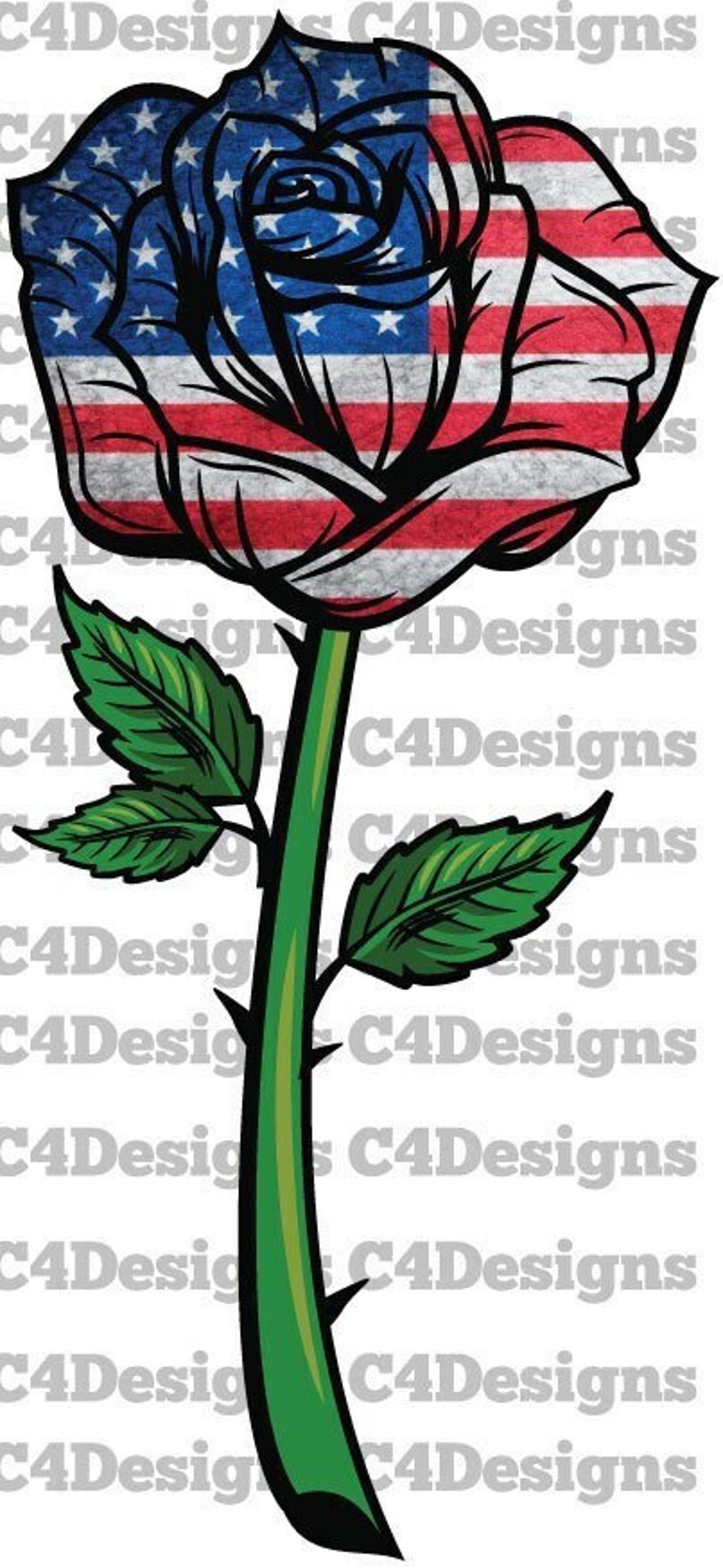 Rose, American Rose, Rosa USA, American Flag, Patriotic Rose, PNG ...