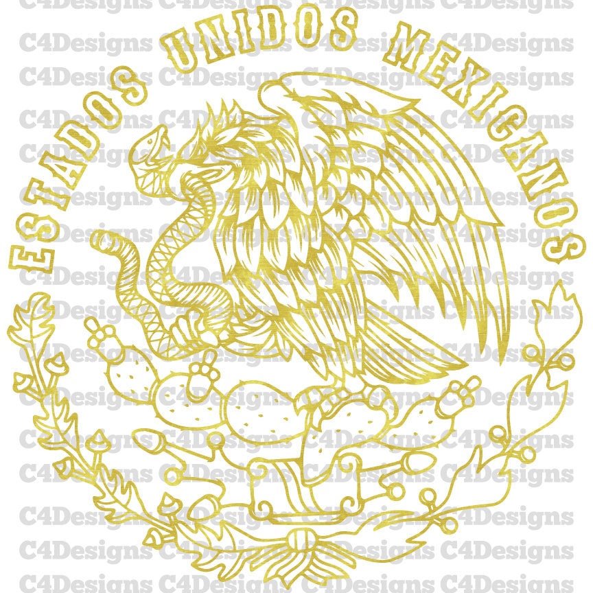 Mexico, Gold Eagle, Escudo De Mexico, Aguila De Oro PNG, Spanish - Etsy