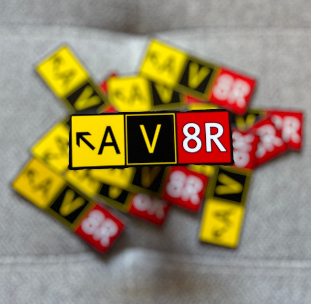 AV8R Airport Signs Sticker - Etsy