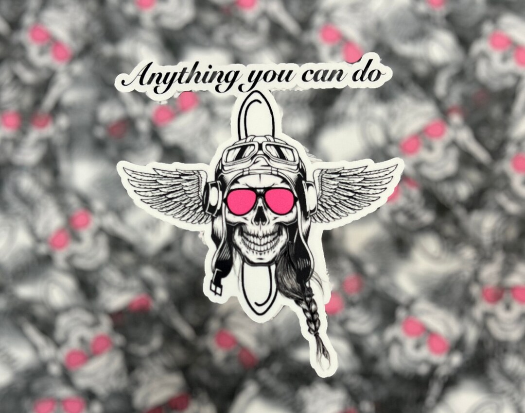 Female Aviator Sticker, "anything You Can Do...." - Etsy