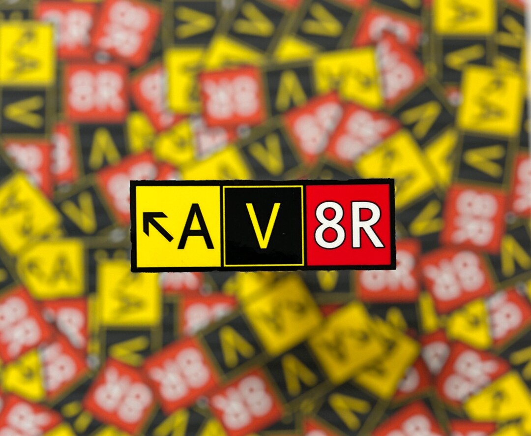 AV8R Airport Signs Sticker - Etsy