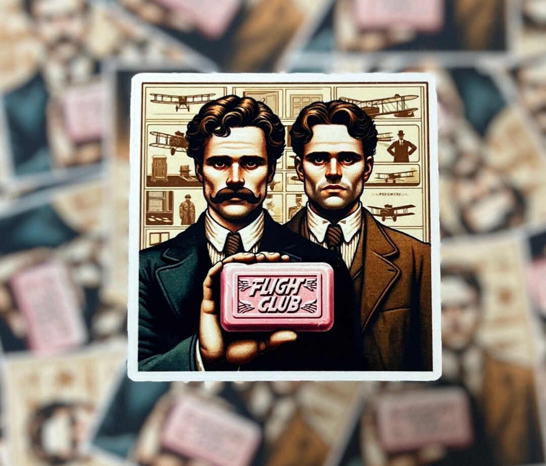 Wright Brothers Inspired Flight Club Sticker Retro Pilot Decal for ...