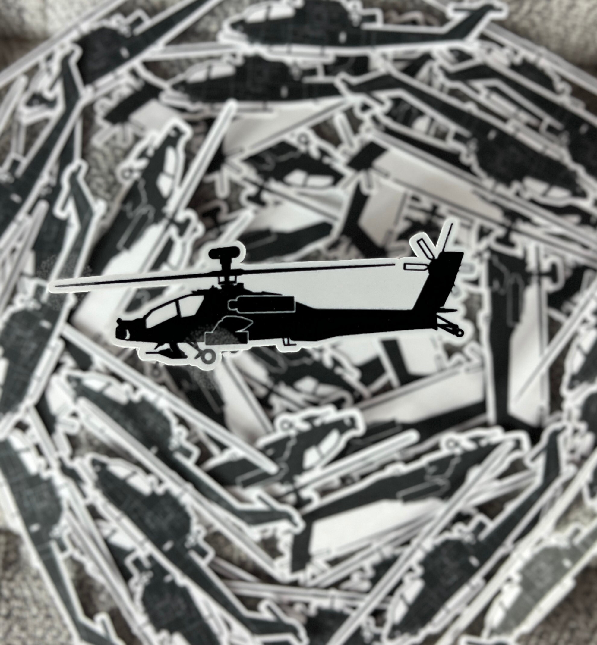 AH-64 Apache Helicopter Side View - Etsy