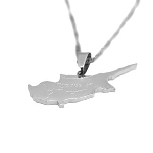 Cyprus Map Necklace - Etsy