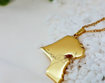 Kuwait Map Necklace - Etsy