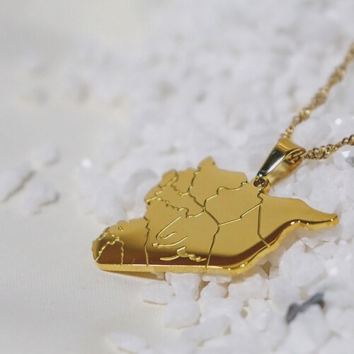 Syria Map Necklace With Arabic Calligraphy 18K GOLD / SILVER - Etsy