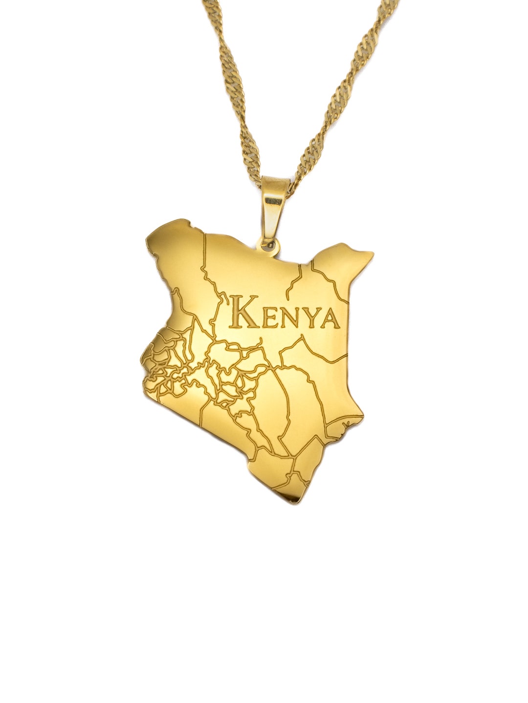 Kenya Map Necklace - Etsy