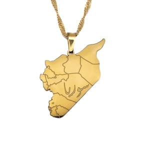 Syria Map Necklace - Etsy