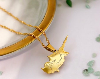 Cyprus Map Necklace - Etsy