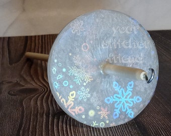 SPINDLE Holographic Galaxy Witchy Resin Drop Spindle Resin Art Top ...