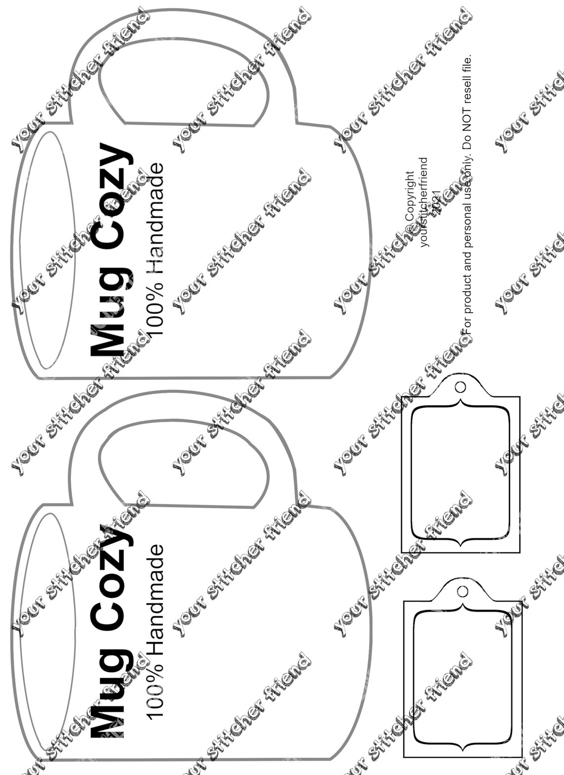 PRINTABLE Coffee Mug Cozy Inserts Product Label for Sellers - Etsy