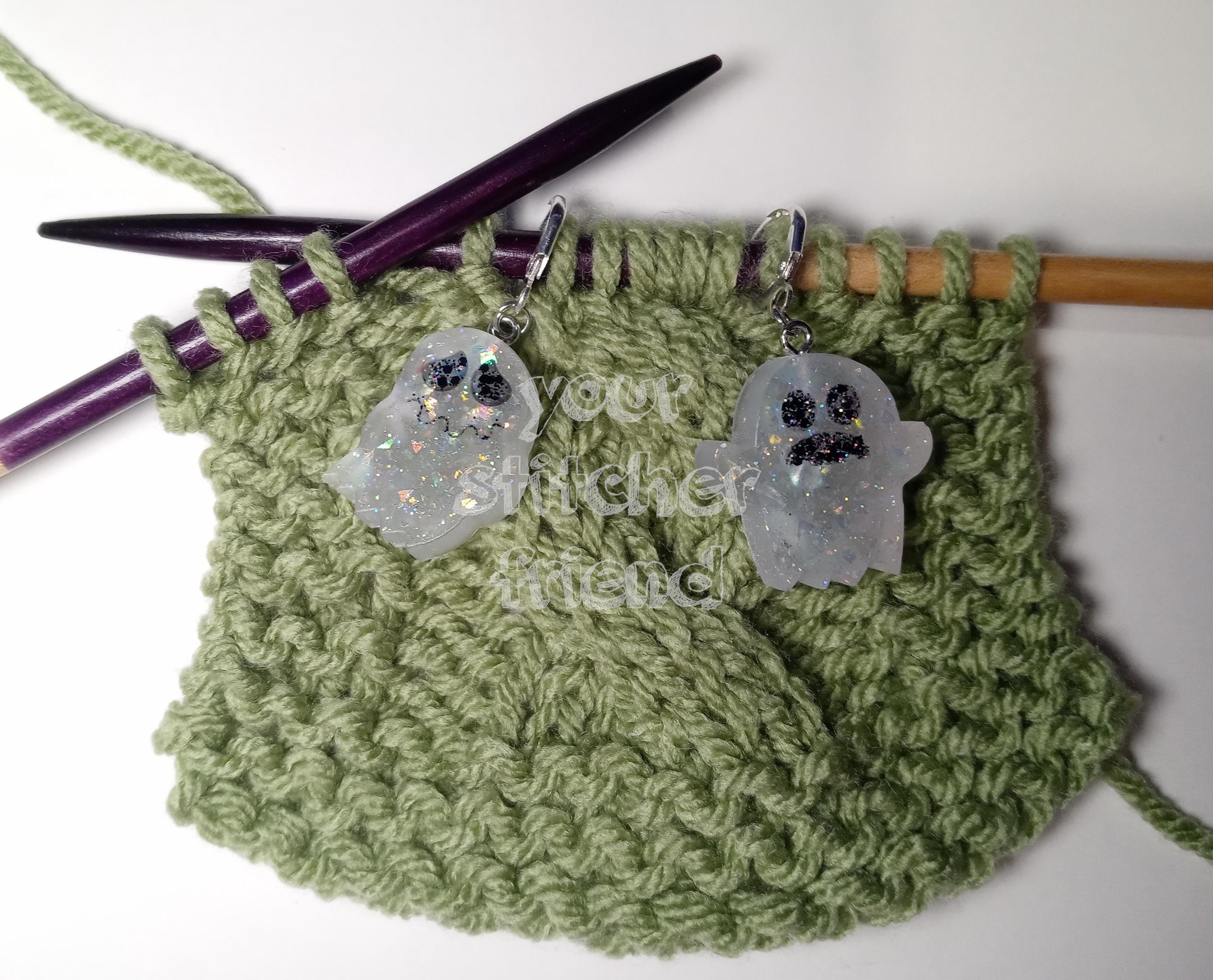 STITCH MARKERS Set of 6 Ghost Stitch Markers | Knitting Crochet Lock ...