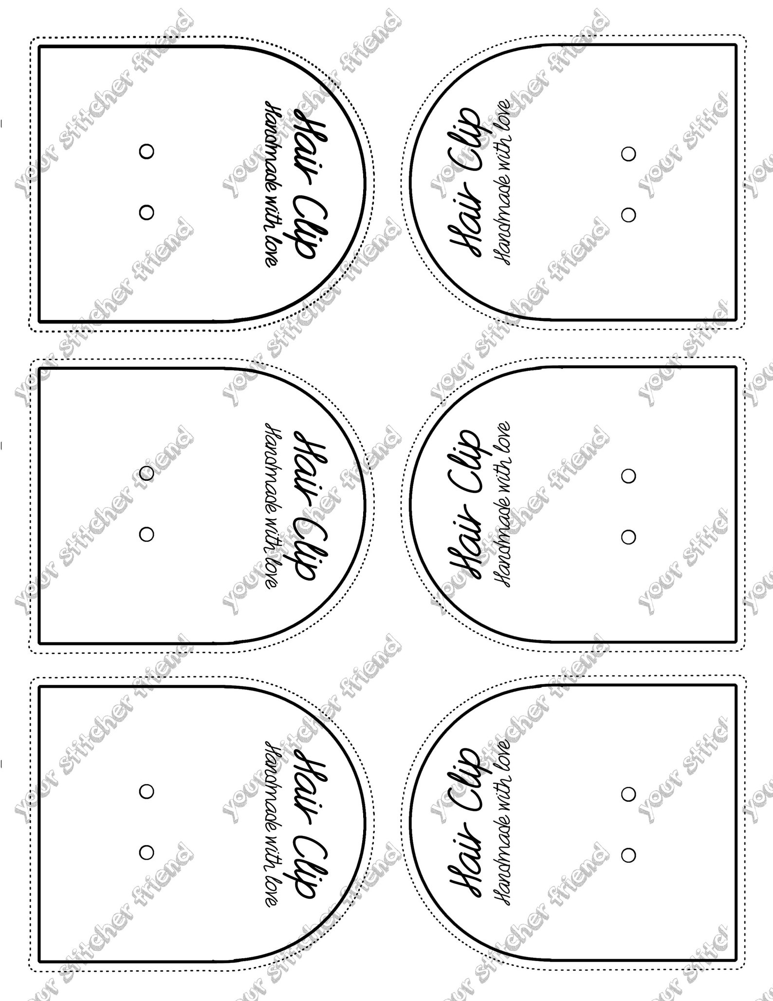 PRINTABLE Hair Clip Display Card | Cut and Print Handmade Accessory ...