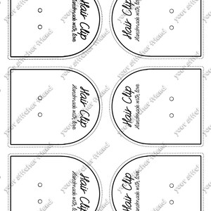 PRINTABLE Hair Clip Display Card | Cut and Print Handmade Accessory ...