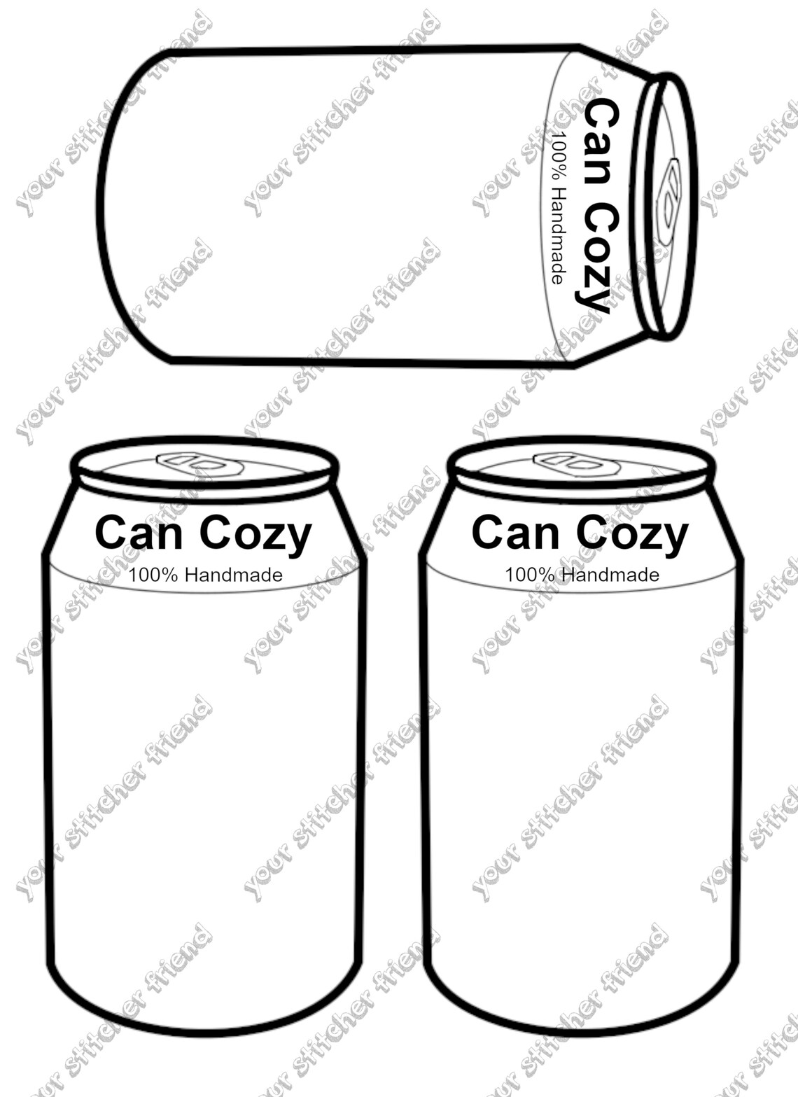COMBO Soda Can Cozy Pattern and Printable Insert Downloadable Digital ...