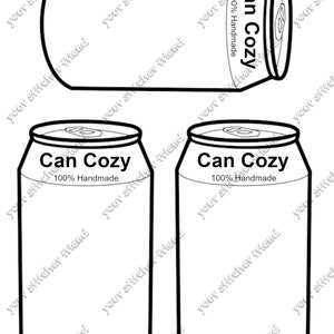 COMBO Soda Can Cozy Pattern and Printable Insert | Downloadable Digital ...
