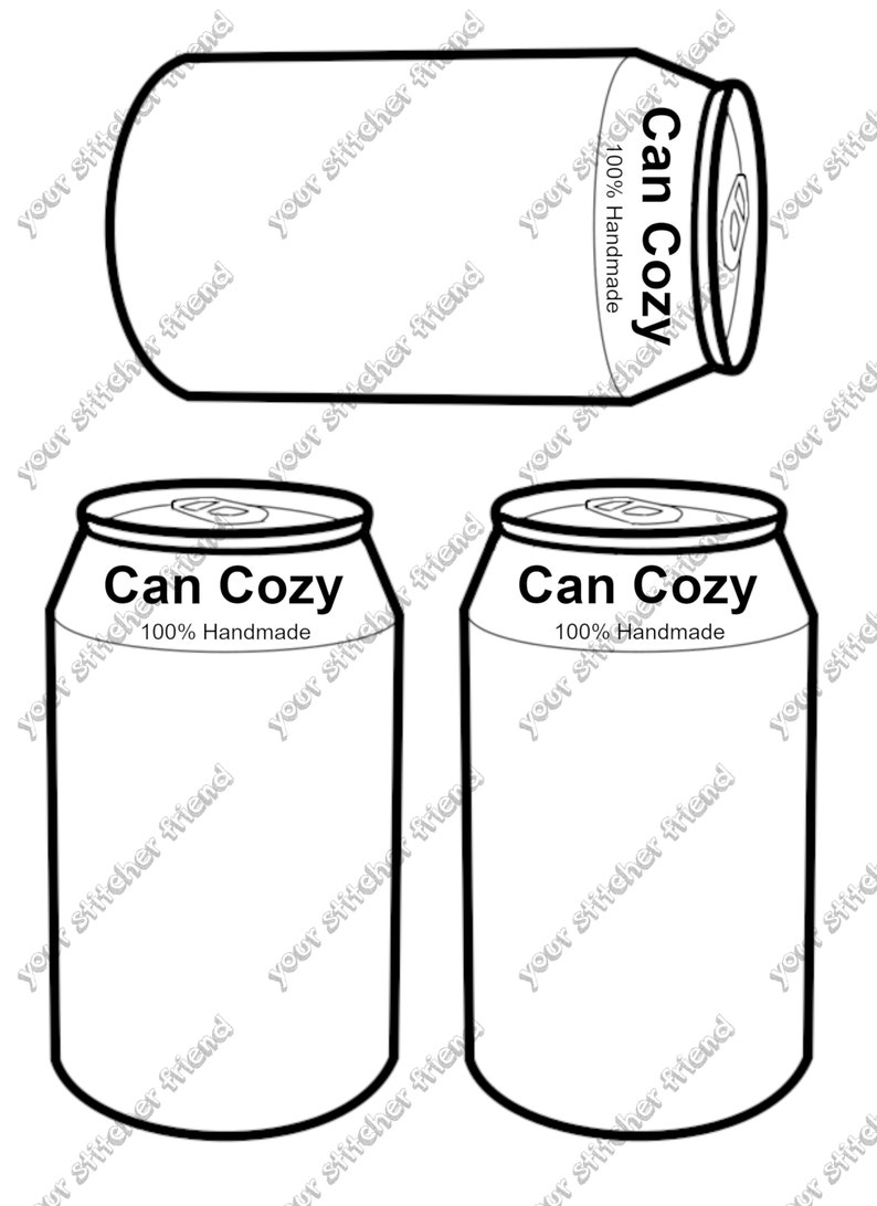 COMBO Soda Can Cozy Pattern and Printable Insert | Downloadable Digital ...
