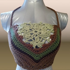 PATTERN Floral Triangle Motif Halter Top Crochet Pattern | Picture ...