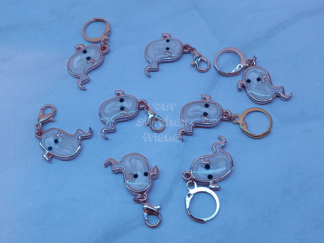 STITCH MARKERS Set of 4 Ghost Stitch Markers | Halloween Knitting ...