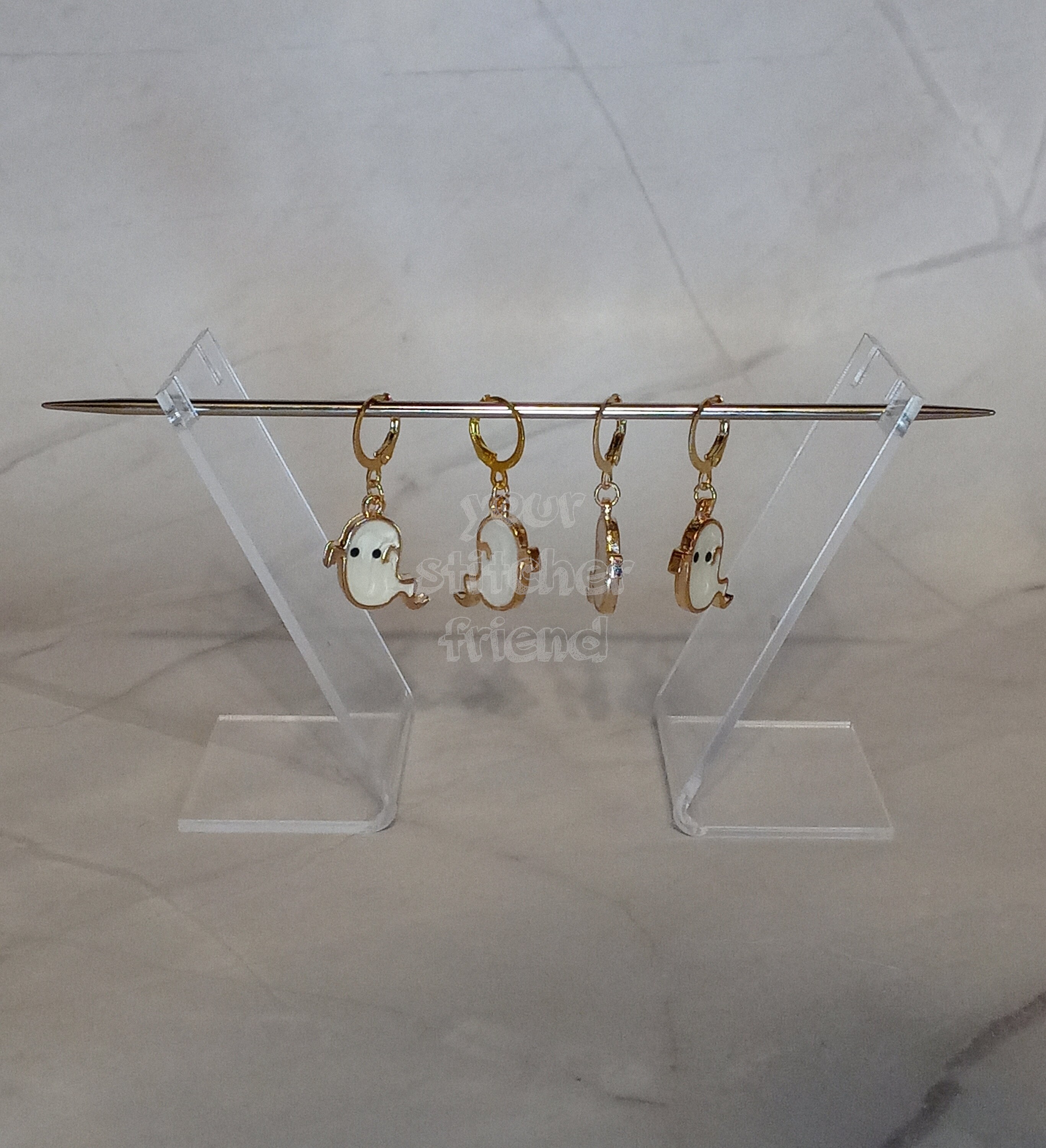 STITCH MARKERS Set of 4 Ghost Stitch Markers | Halloween Knitting ...