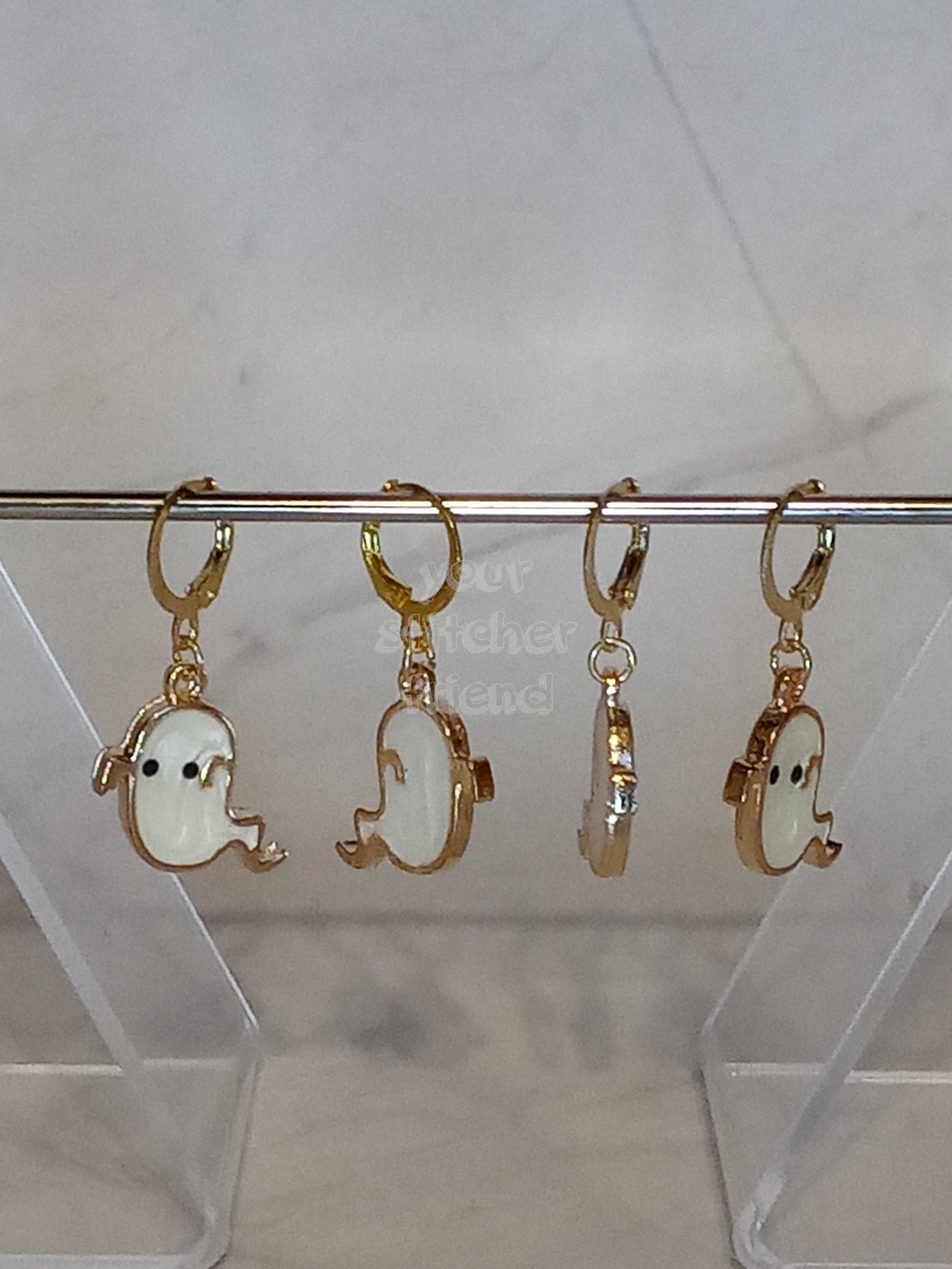 STITCH MARKERS Set of 4 Ghost Stitch Markers | Halloween Knitting ...