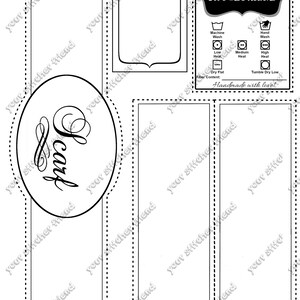 PRINTABLE Scarf Product Label With Care Instructions | Seller Tag Paper ...