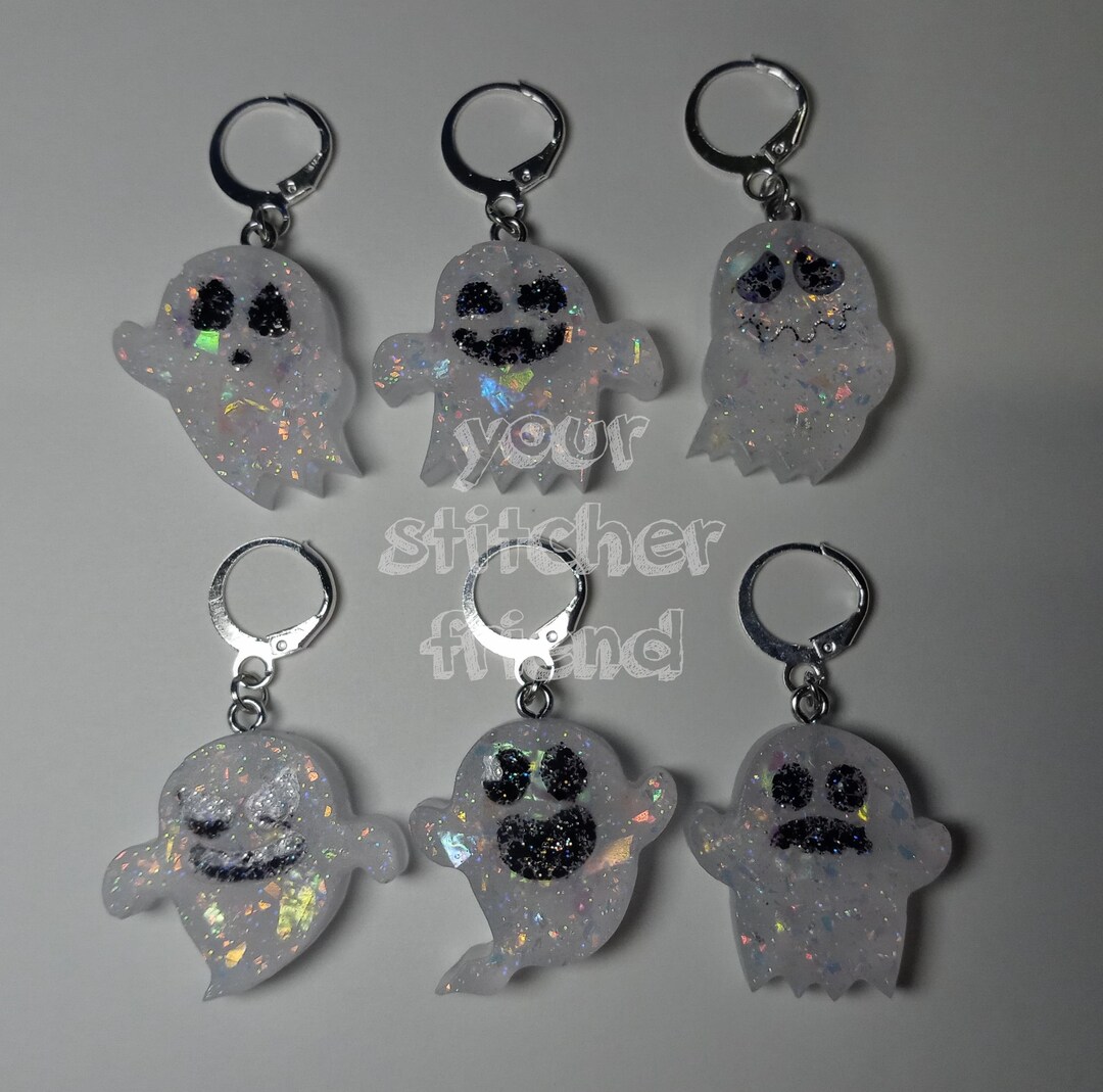 STITCH MARKERS Set of 6 Ghost Stitch Markers | Knitting Crochet Lock ...
