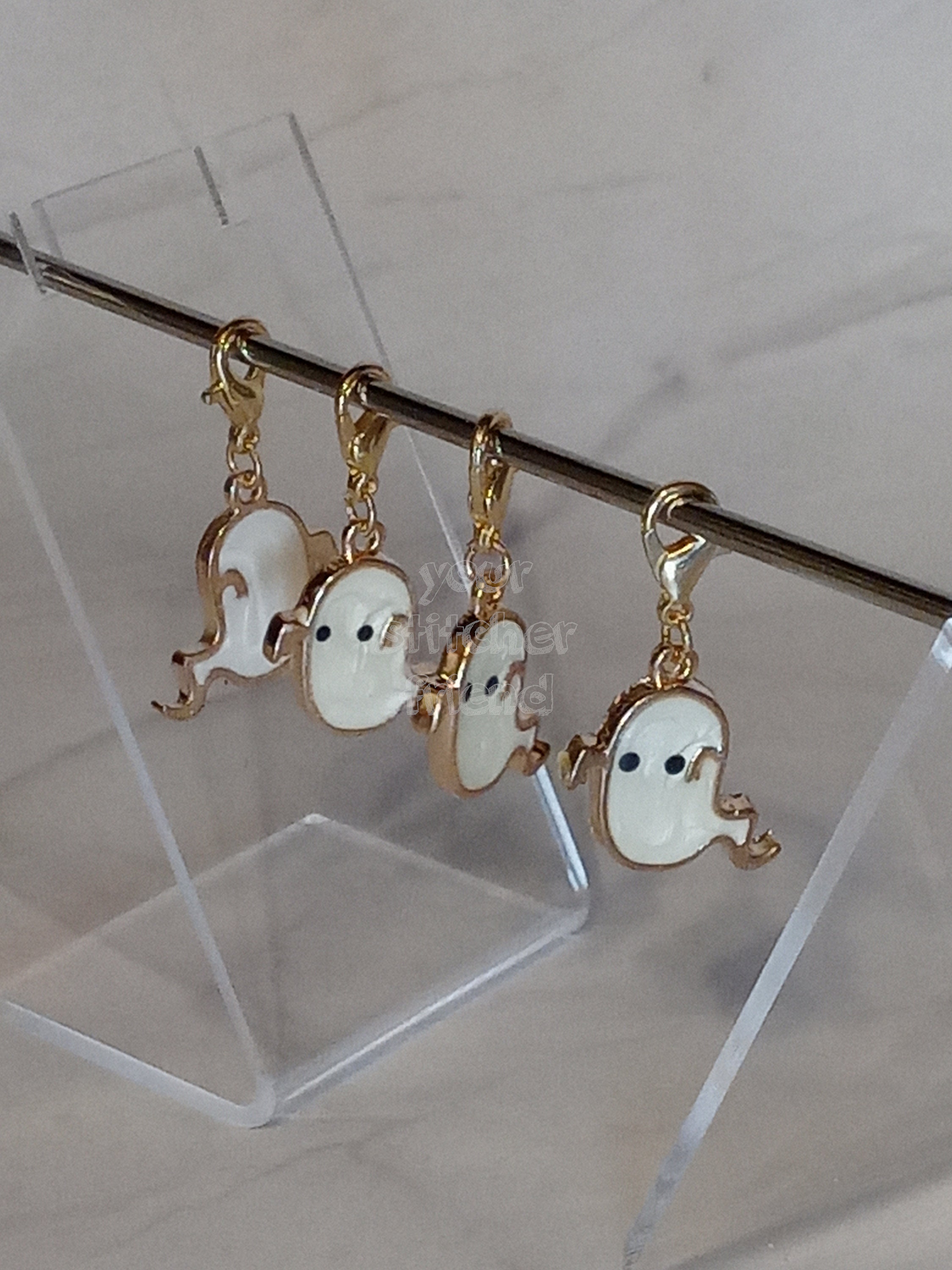 STITCH MARKERS Set of 4 Ghost Stitch Markers | Halloween Knitting ...