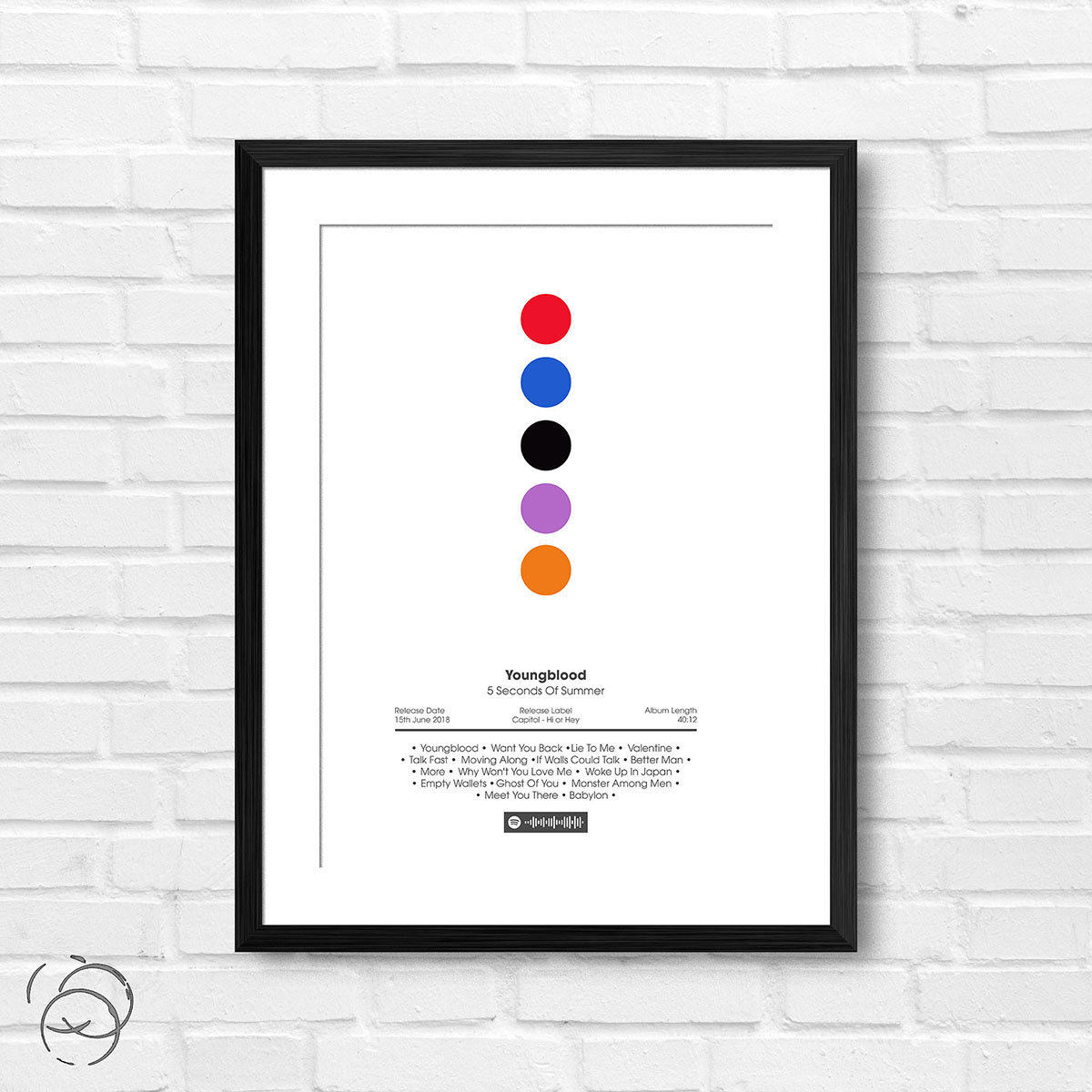 5 Seconds of Summer Youngblood Spotify Album Print Available - Etsy UK