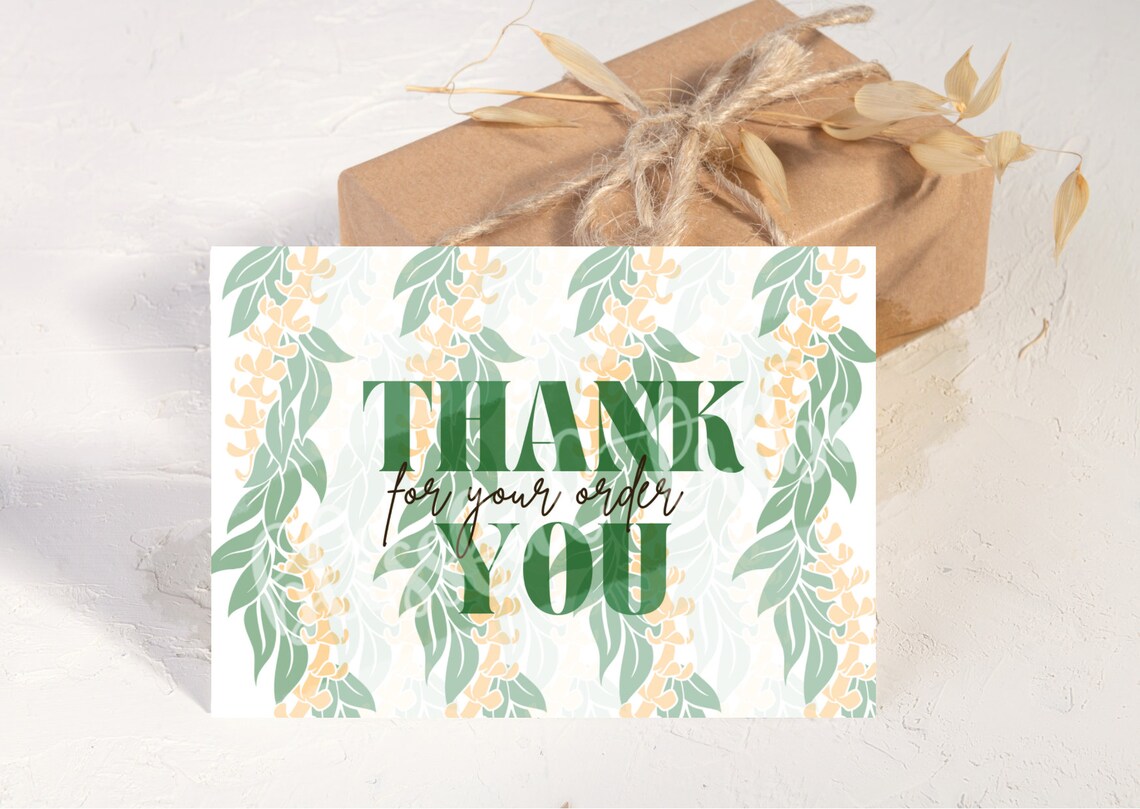 Puakenikeni Thank You Card, Thank You for Your Order, Business Cards ...