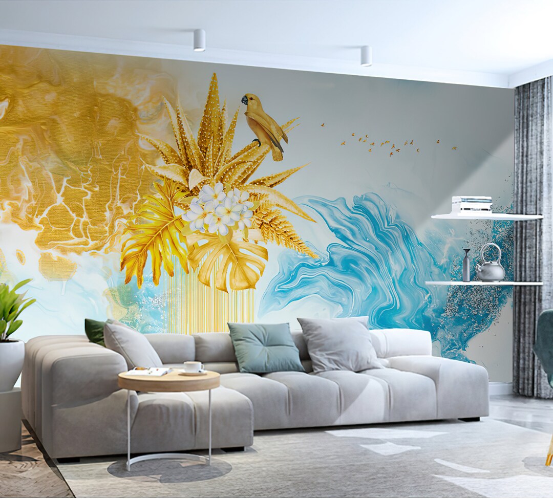 Tropical Wallpaper Leaves Botanical Floral Jungle Leaf - Etsy