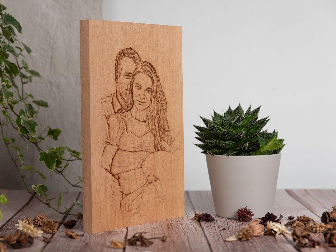 Personalized Drawn and Engraved Portrait on Wood/custom Burned Picture ...