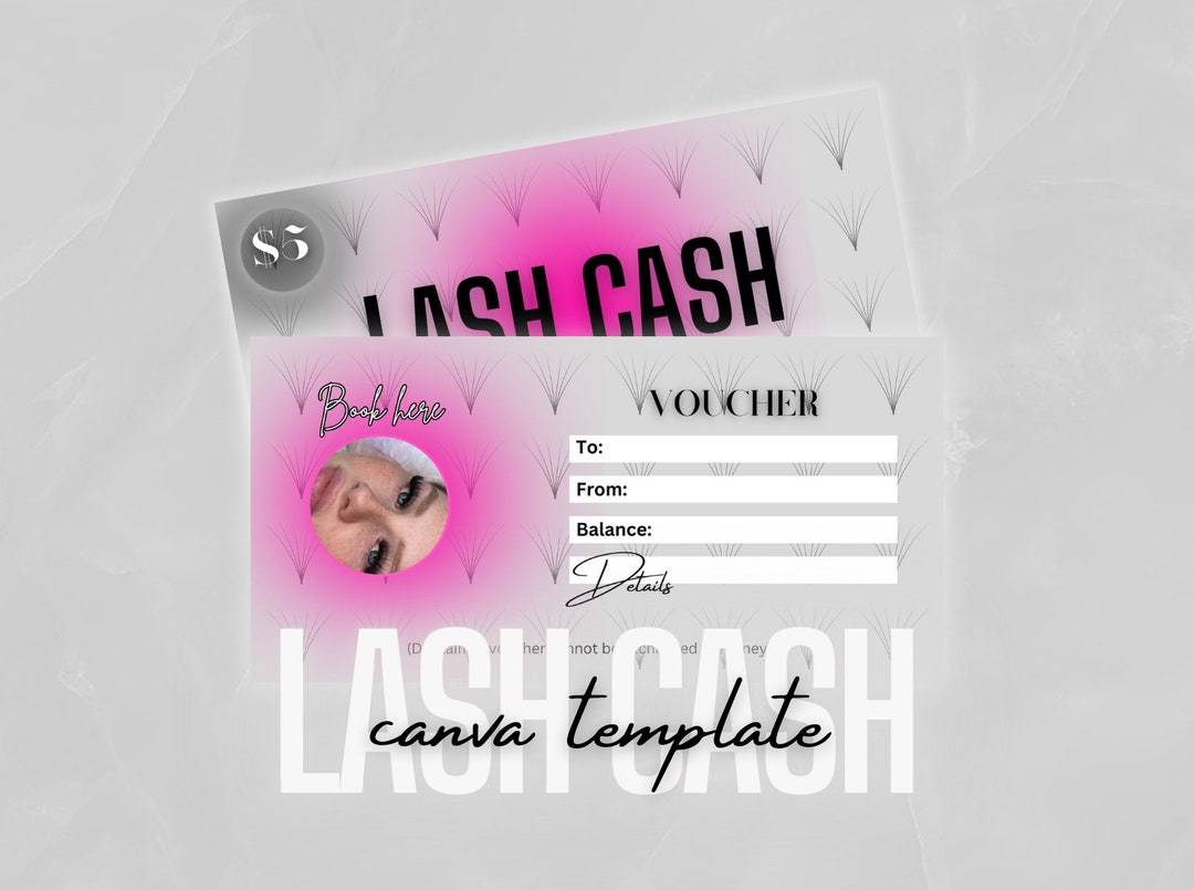 Lash Cash Template, Gift Voucher Template, Cash Certificate Template ...