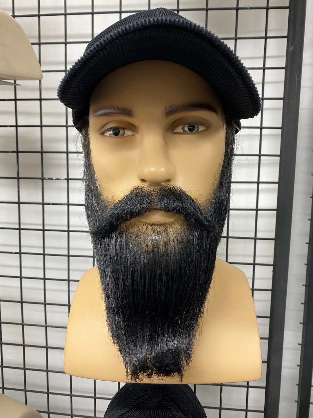 Black Fake Beard Human Hair on HD Lace Hallowen Beard - Etsy