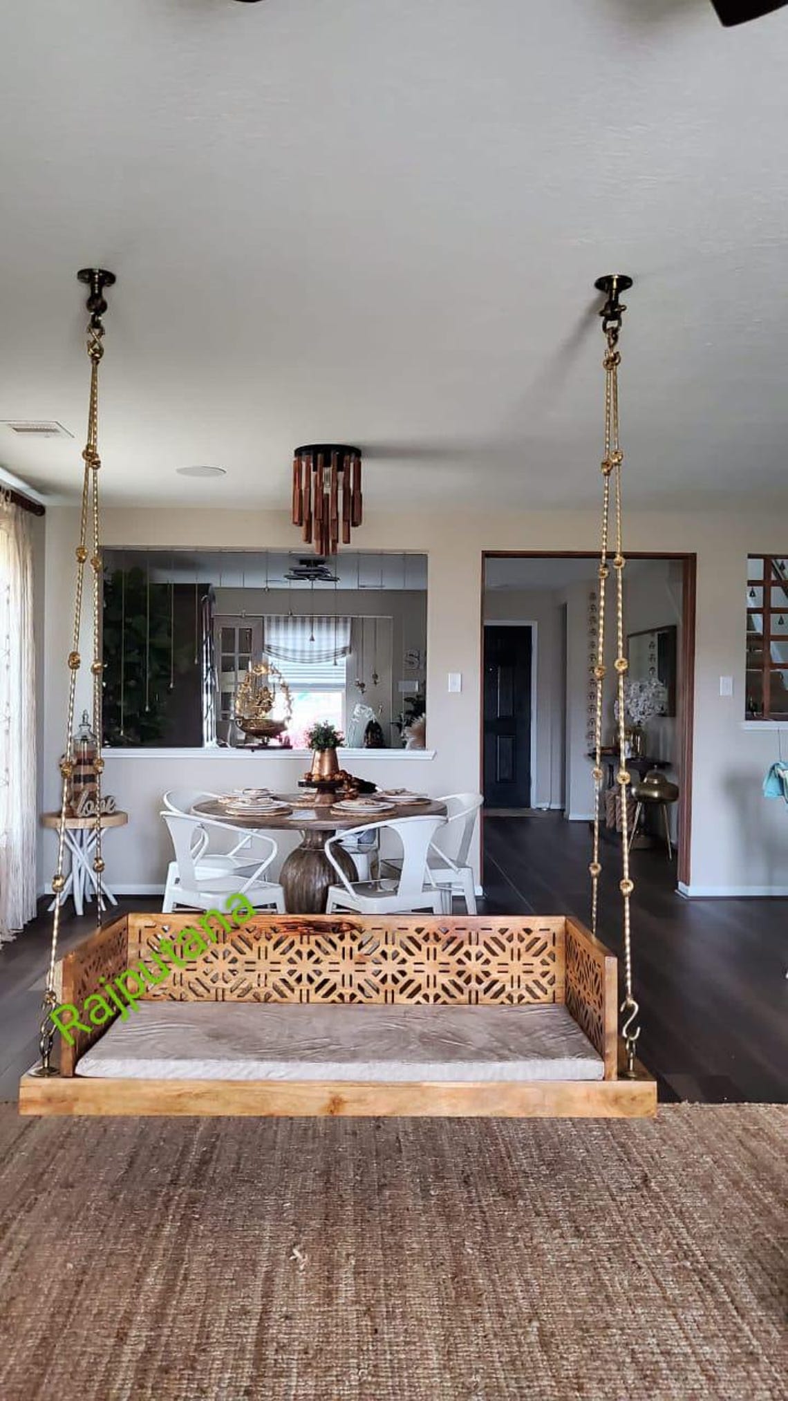 Reversible Swing Chair Ceiling Swing Wooden Ceiling Swing Indoor Swing ...