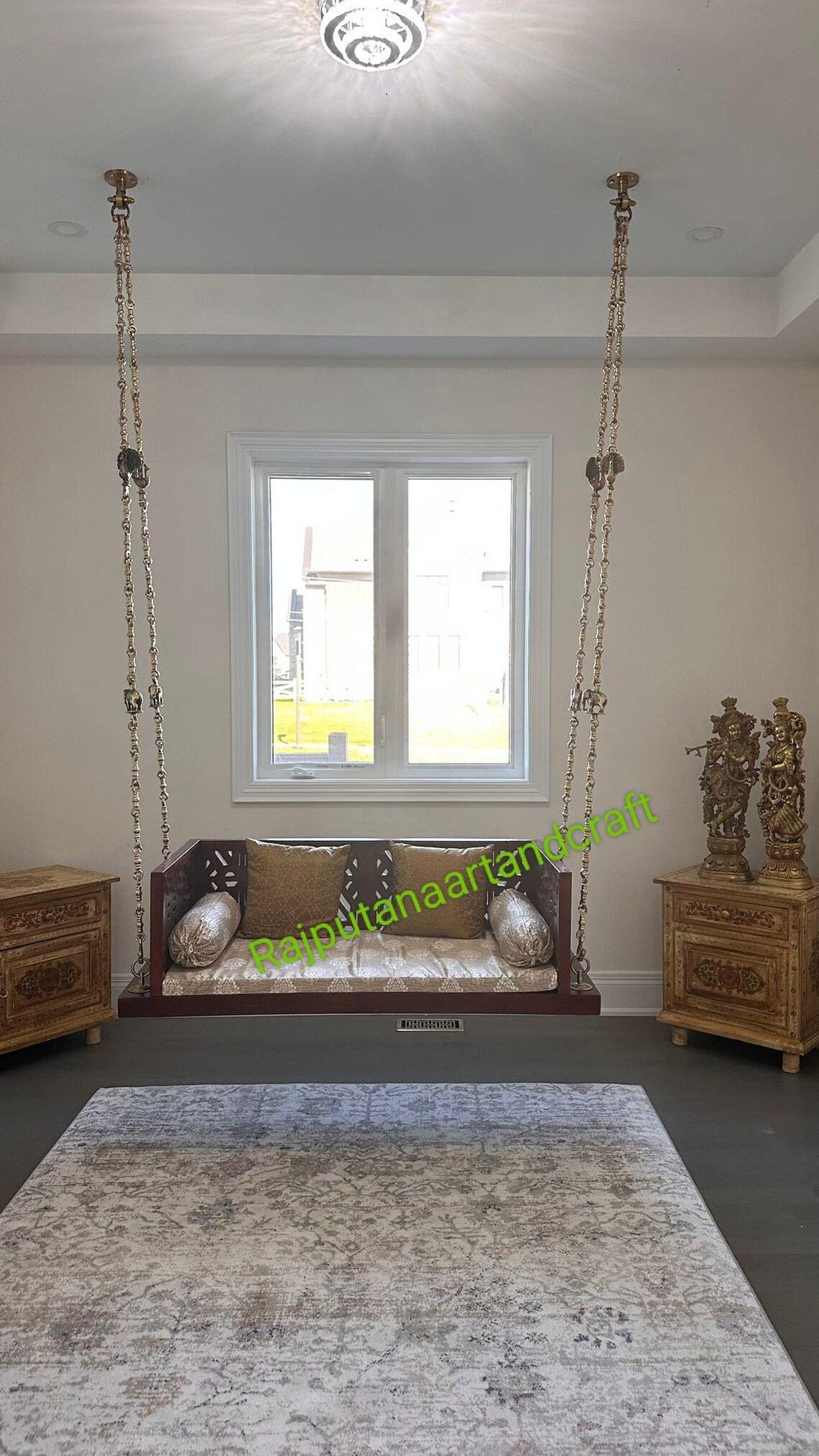 Reversible Swing Chair Ceiling Swing Wooden Ceiling Swing Indoor Swing ...